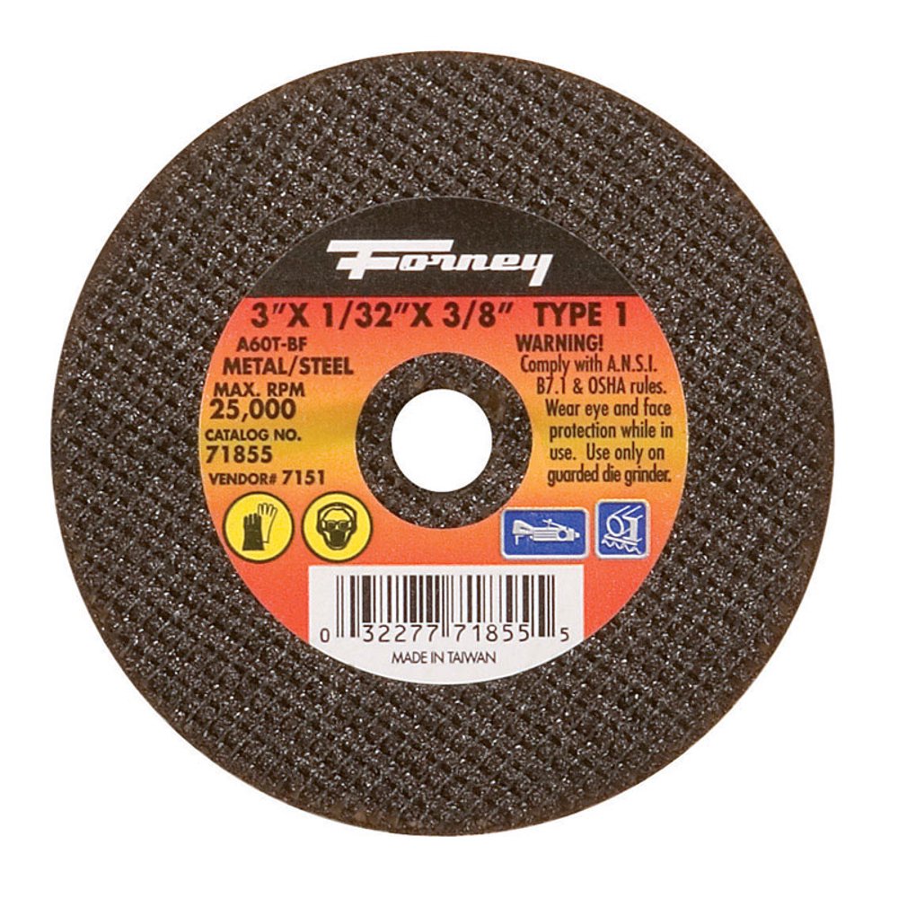 Forney Industries 71855 Cut Off Wheel Metal Type 1 3 X 1 32 X 3 8 forney-industries-71855-cut-off-wheel-metal-type-1-3-x-1-32-x-3-8