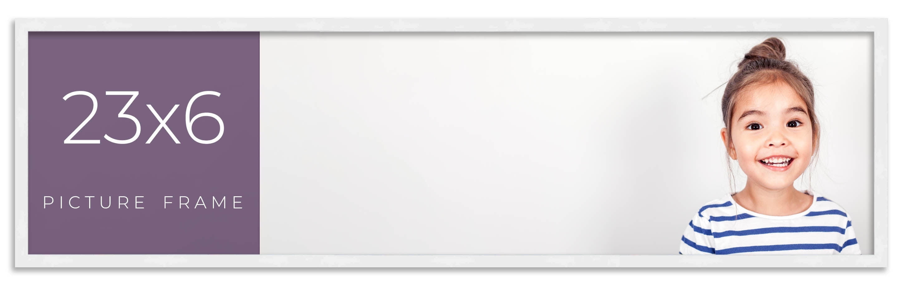 23x6 Frame White Real Wood Picture Frame Width 0.75 inches | Interior ...