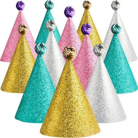 Glitter Party Hats HTOOQ Fun Celebration Kit of 12 Cone Party Hats for ...
