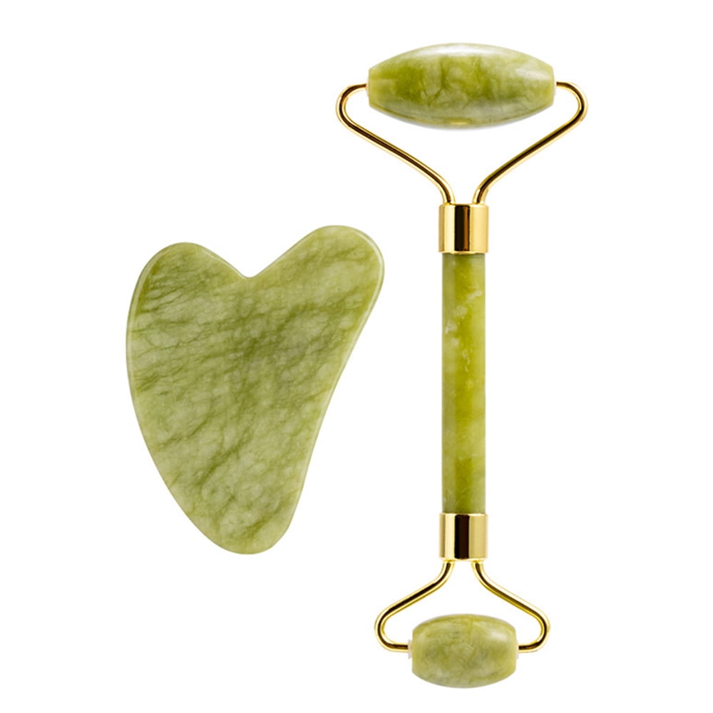 Juego de herramientas de belleza en jade natural: rodillo facial, gua ...