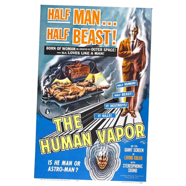 Human Vapor The Movie poster Metal Sign Art Print 8x12 Multi-Color ...