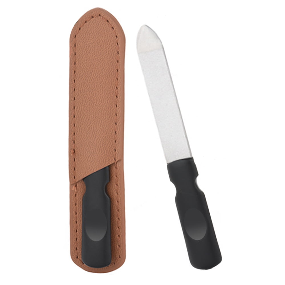 Stainless Steel Nail File with Anti-Slip Handle and Leather Case ...