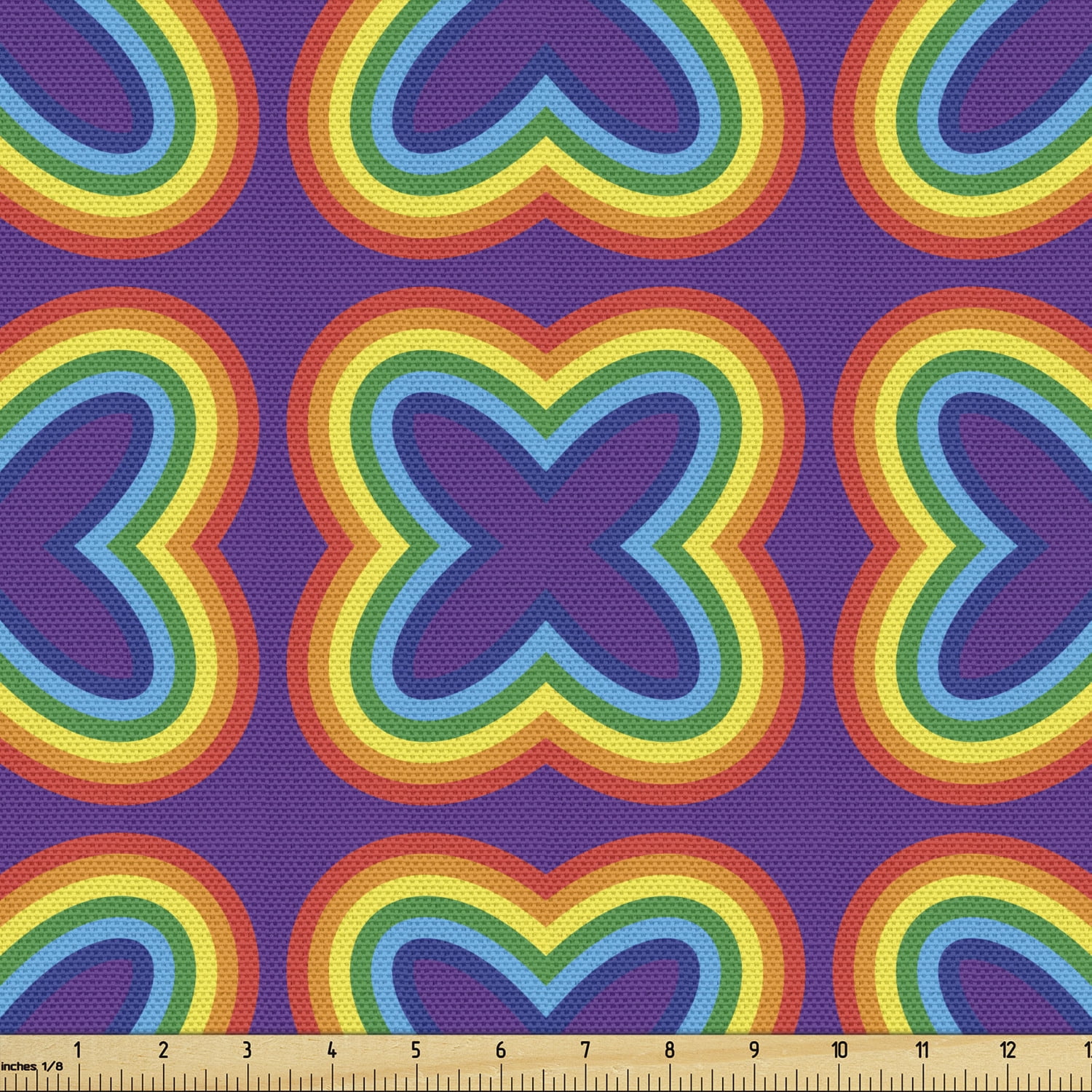 Rainbow Fabric by the Yard, Abstract Butterly Inspired Multicolor ...