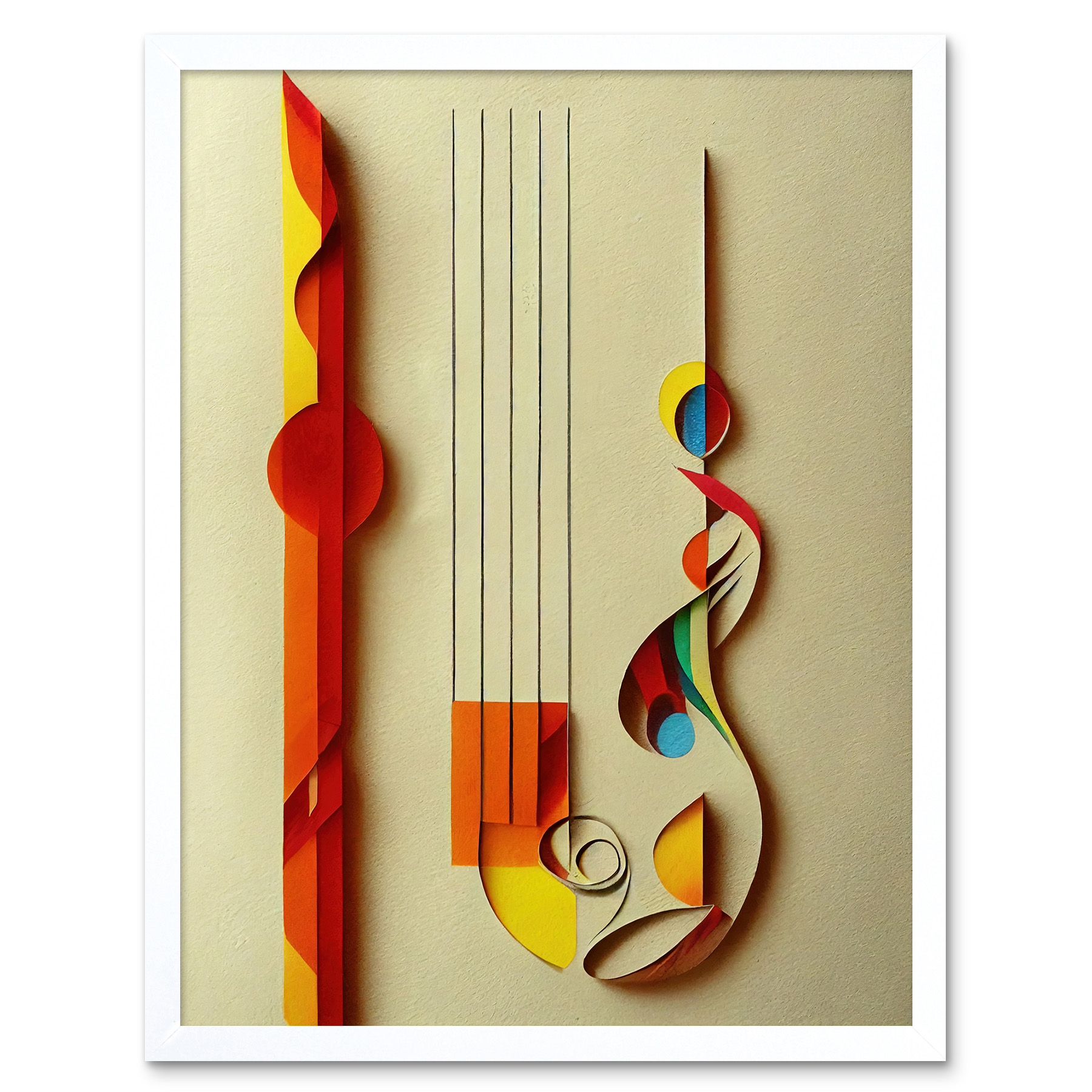 Kandinsky Inspired Abstract Musical Symbol Clefs Music Yellow Turquoise ...