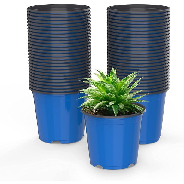 HHHC 4 5 6 Inch Nursery Pots, 50 Packs Seedling Pots with Drainage Hole ...