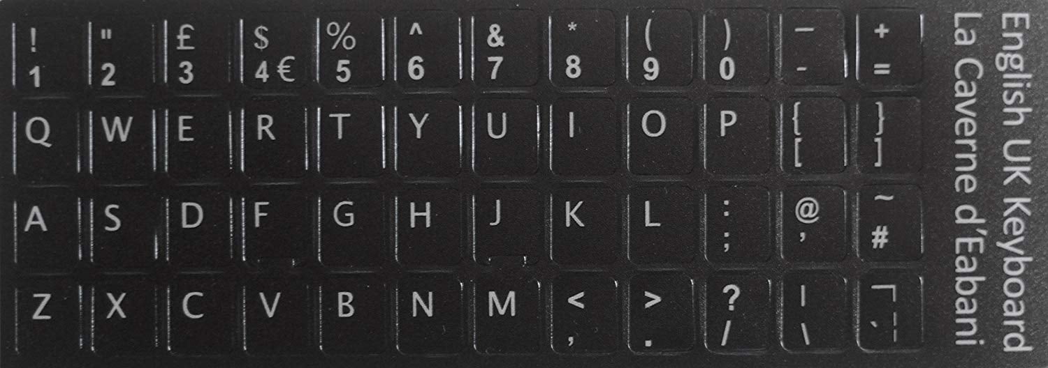 Qwerty Keyboard Stickers Self-adhesive English UK British Layout for ... Qwerty Keyboard Stickers Self-adhesive English UK British Layout for ...