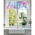 Blue Purple Pink Tie Up Valances Curtain, Marble Texture Fantasy ...