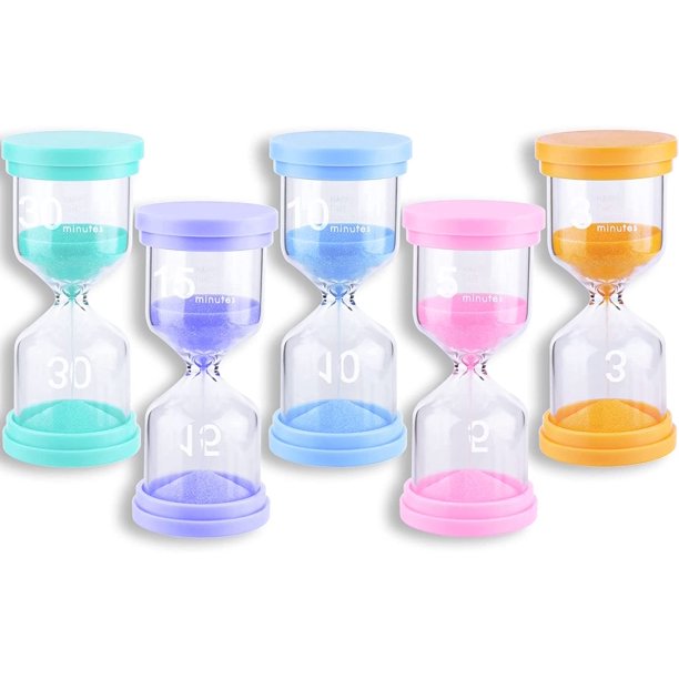 5 Color Hourglass Timer, 3,5,10,15 and 30 Minutes, Hourglass Kitchen ...