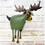 Rustic Small 8 inch Tall Repurposed Scrap Metal Moose Statue Home Lodge ...