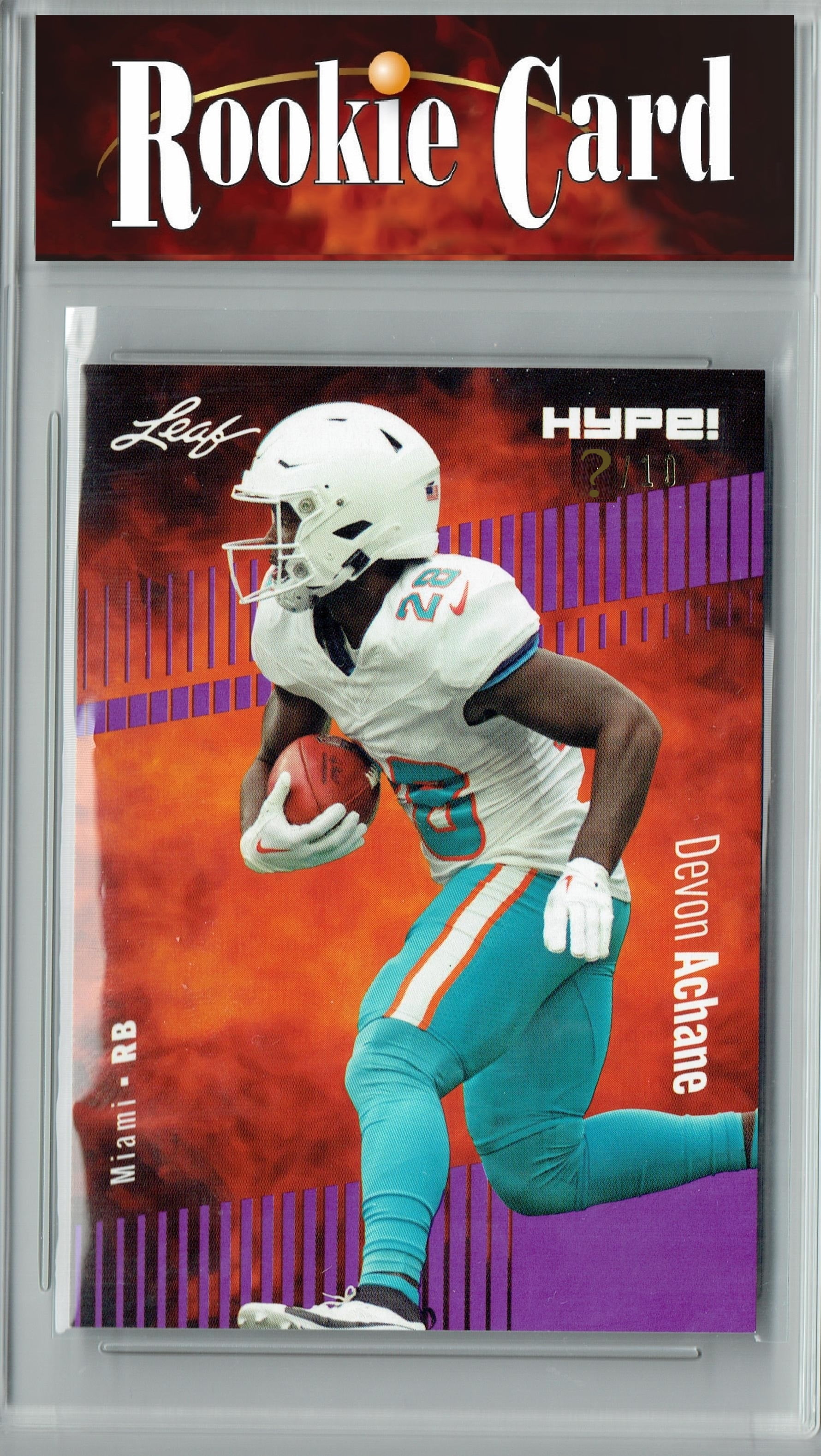Certified Mint+ Devon Achane 2023 Leaf HYPE! #113 Purple SP, Just 10 ...