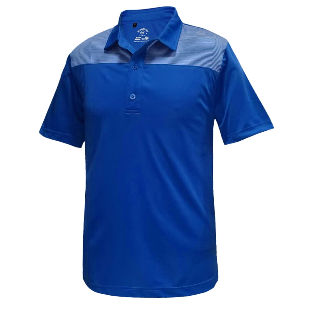 Monterey Club Men's Dry Swing Stripe ColorBlock Golf Polo Shirt #1142 ...