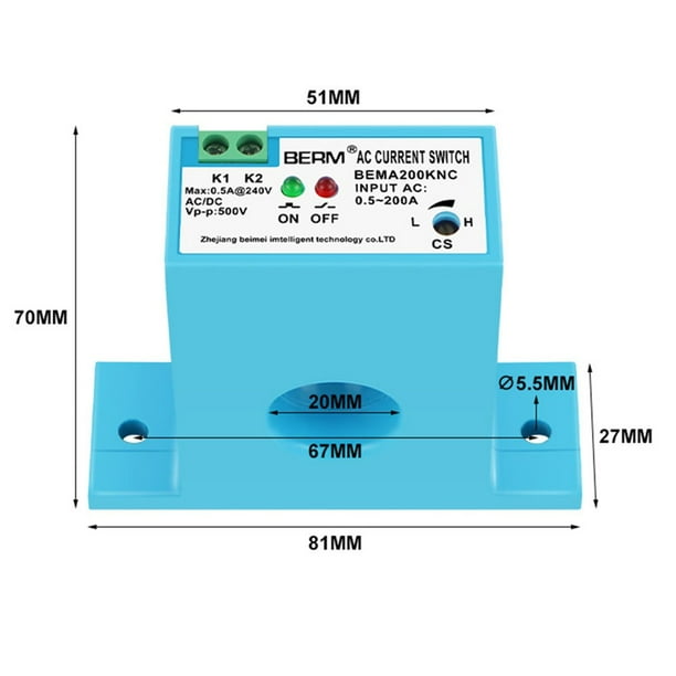 Flameproof Adjustable AC Current Sensing Switch Self-Powered Sensing ...