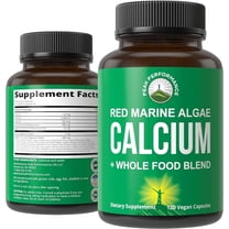Plant Based Calcium - Red Marine Algae Calcium Supplement with Vitamin ...