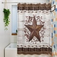 Country Star Shower Curtains for Bathroom, Rust Yellow Stars Berry ...
