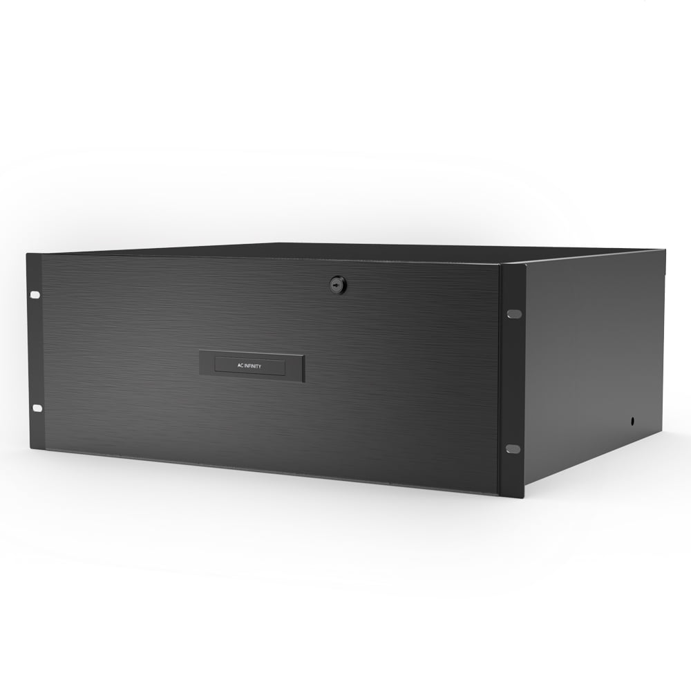 AC Infinity Rack Mount Drawer 4U with Aluminum Faceplate, with Lock and ...
