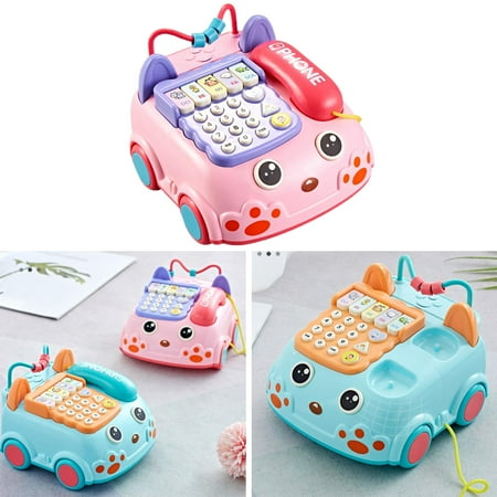 Cartoon Telephone Toy Phone Pull Toy Develop Cognition Enlightenment ...