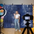 12x8ft Photo Backdrop, Navy Blue Soft Polyester Backdrop Curtains ...