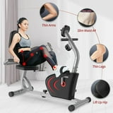 Pooboo Recumbent Exercise Bikes Sit Down Stationary Bicycle Magnetic Resistance Indoor Cycling ...