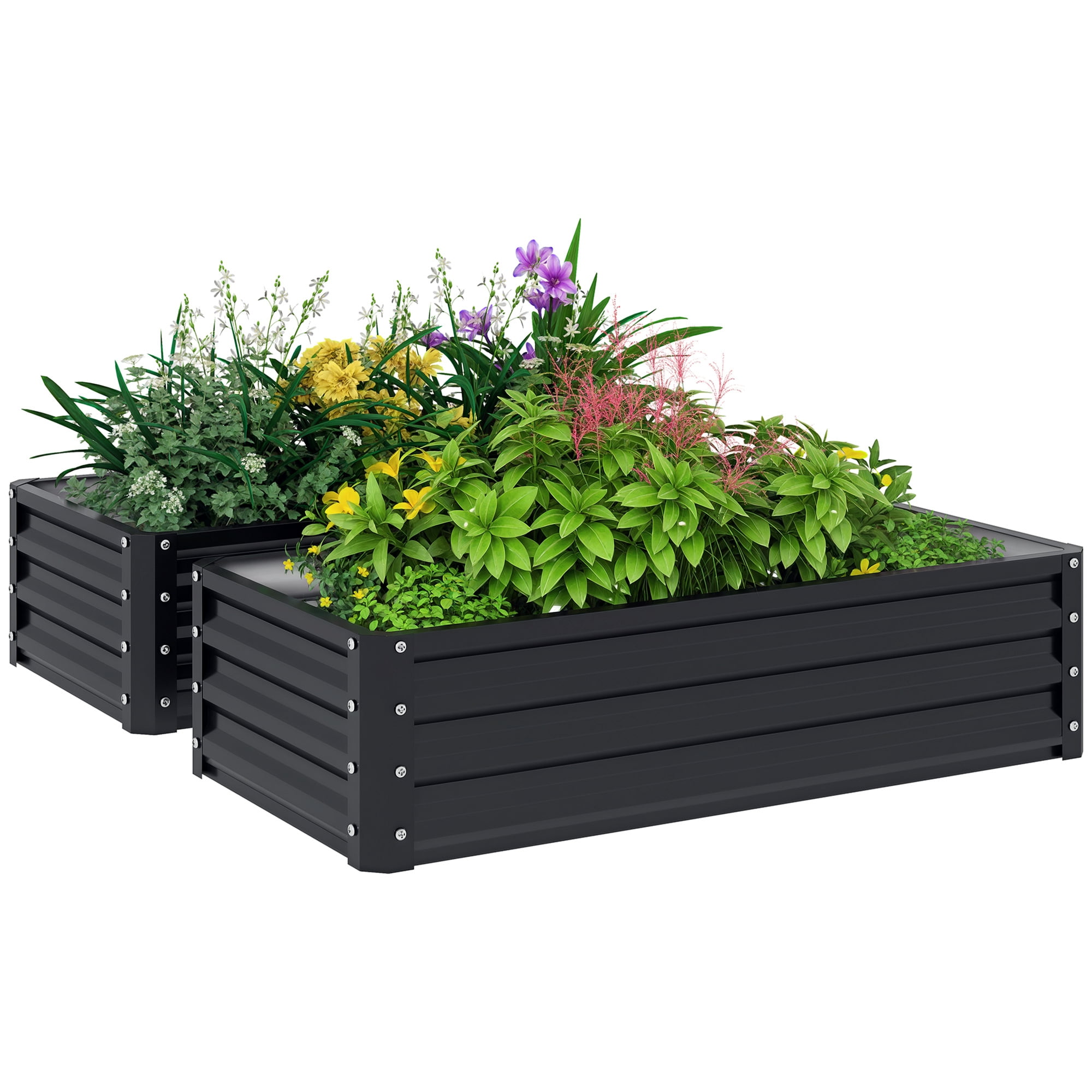 Click here for Outsunny 4 X 2 X 1 Set Of 2 Raised Garden Bed  Gre... prices