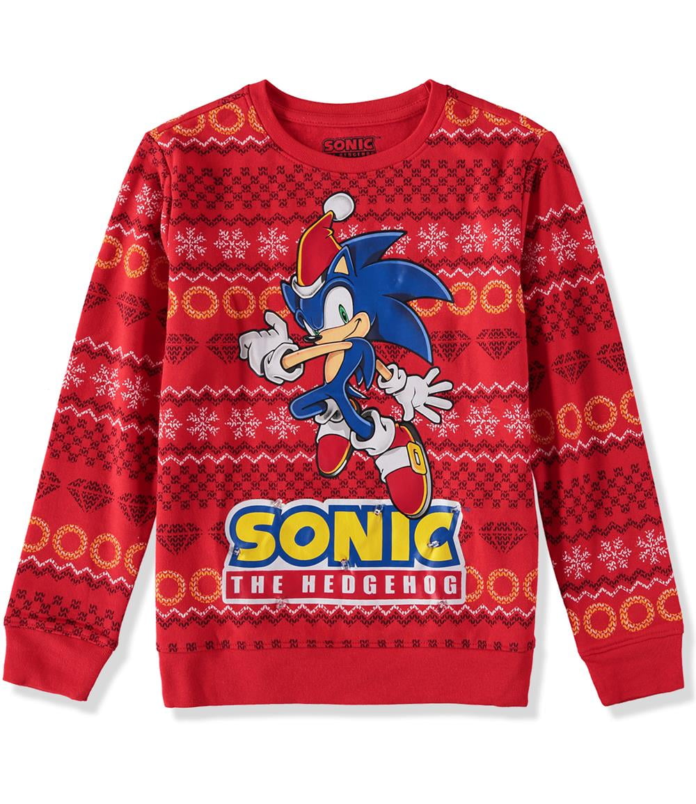 Sonic Boys 8-20 Long Sleeve Crew Neck Light Up Christmas Holiday ...