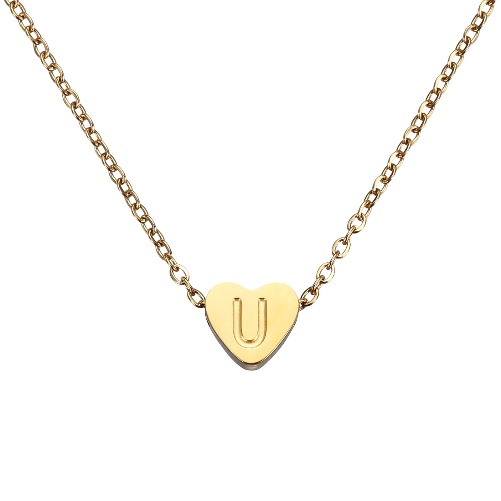 Click here for Uxcell Initial Heart Necklace For Women  18k Gold... prices