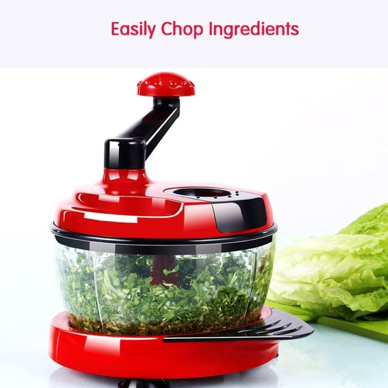 Hand Powered Food Processor 8-Cup Manual Food Chopper - Hand Crank ...