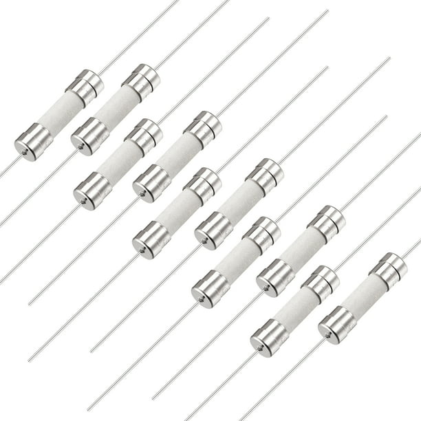 Slow Blow Fuse Time Delay Lead Wire Ceramic Fuses 5mm x 20mm 250V T10A ...
