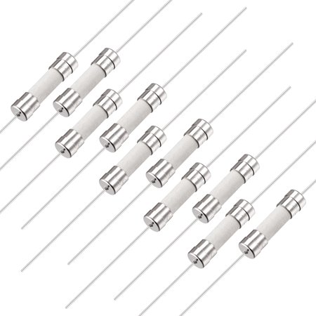 Slow Blow Fuse Time Delay Lead Wire Ceramic Fuses 5mm x 20mm 250V T10A ...