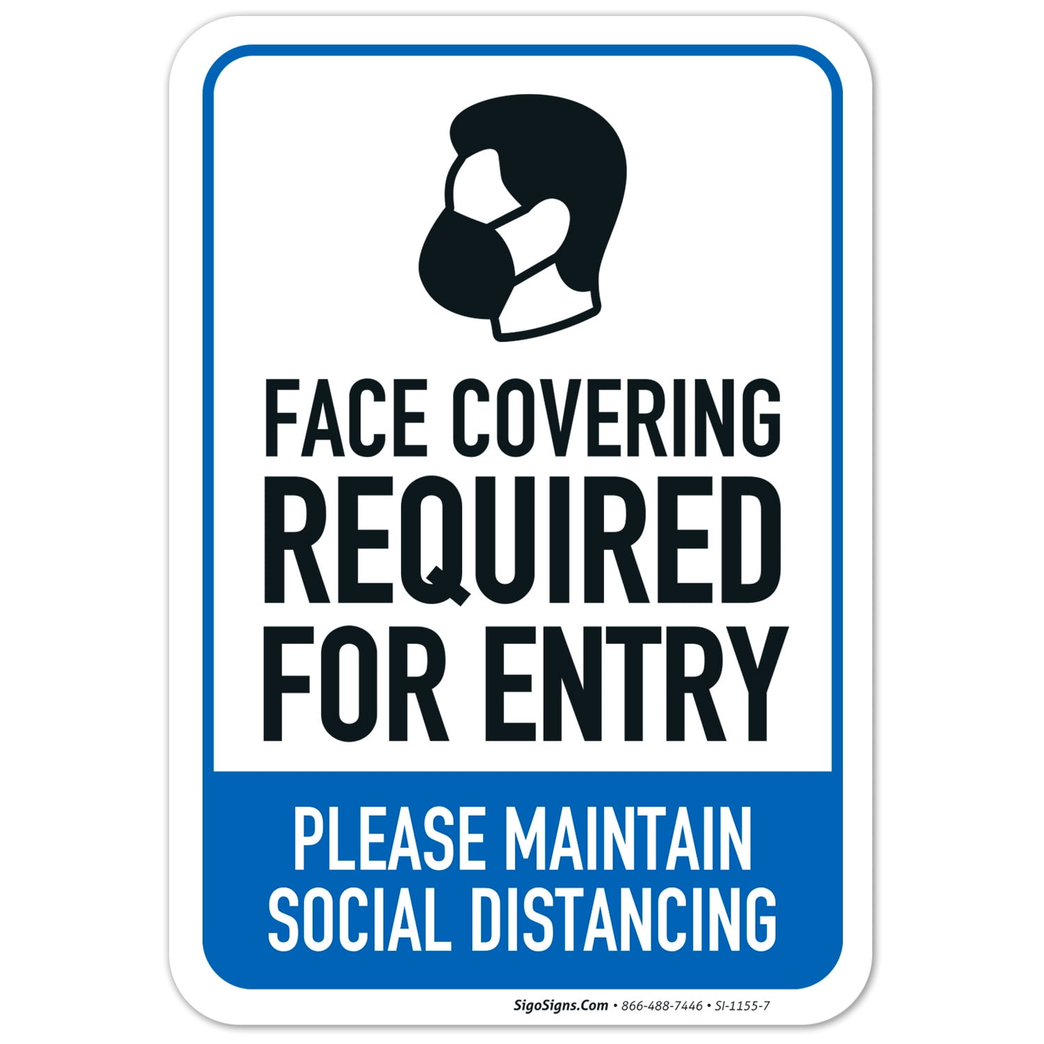 Face Mask Required Sign, Social Distancing Sign, - Walmart.com