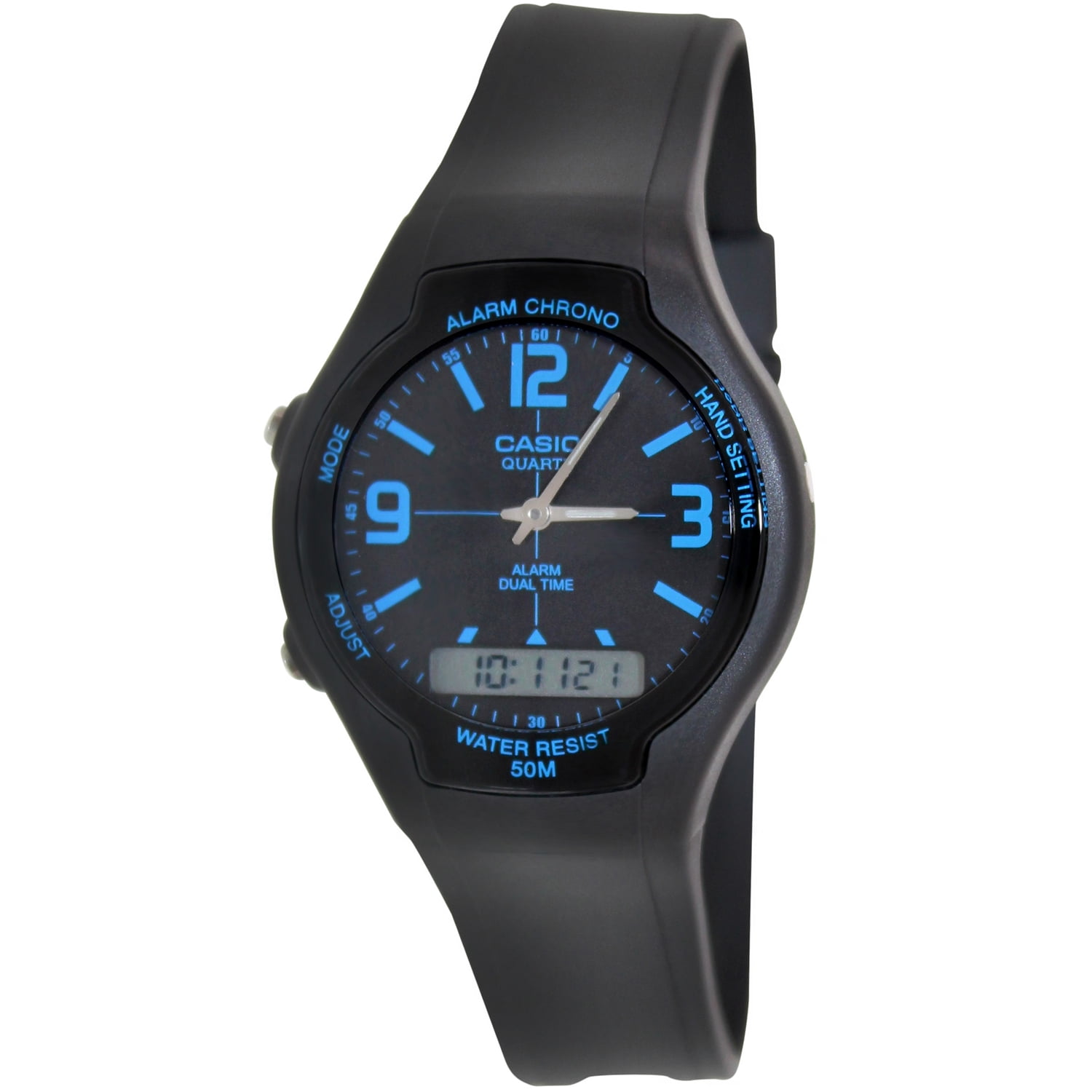 Casio - Men's Core AW90H-2BV Black Resin Quartz Watch - Walmart.com ...