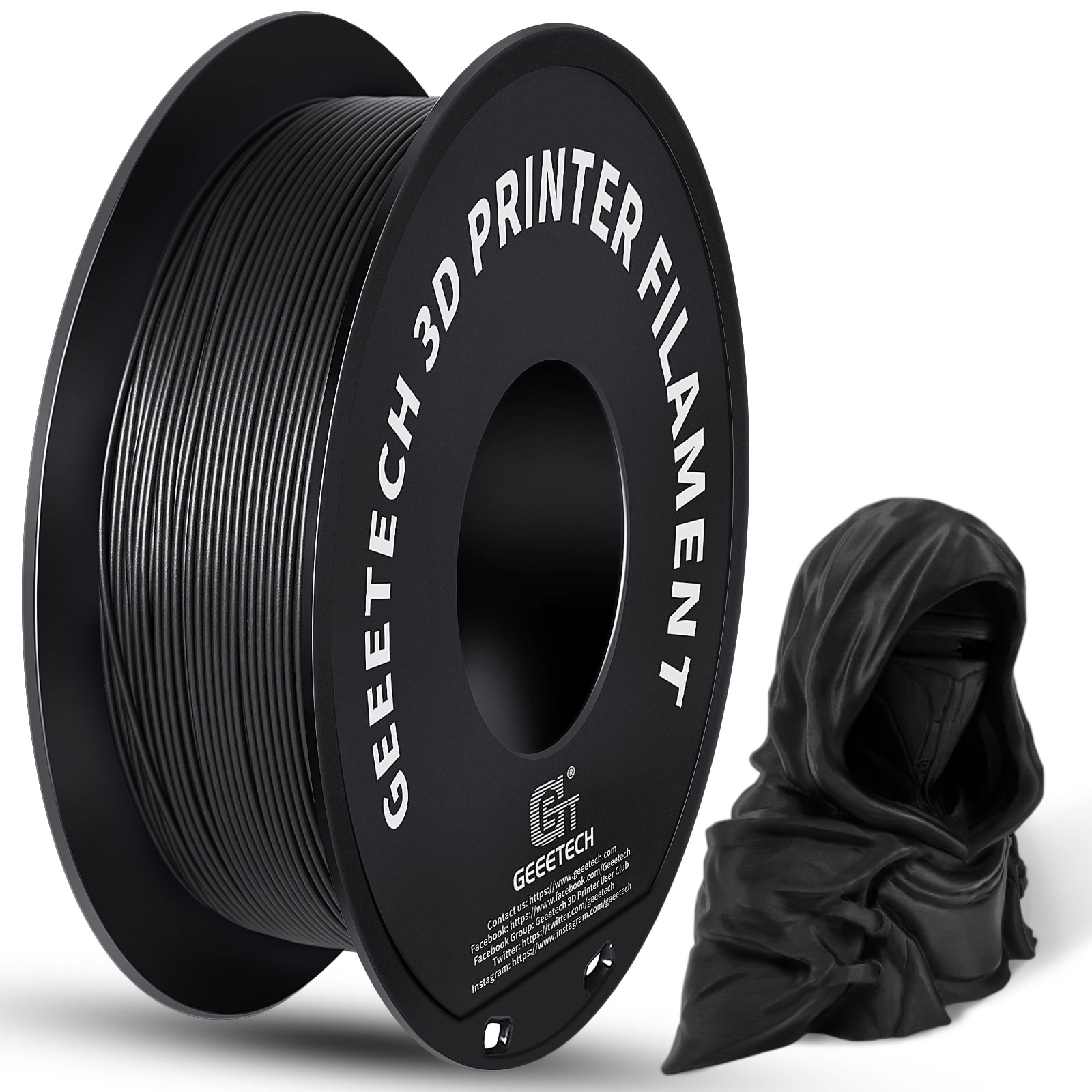 GEEETECH Matte PLA Filament, 1.75mm Matte Black 3D Printer Filament ...