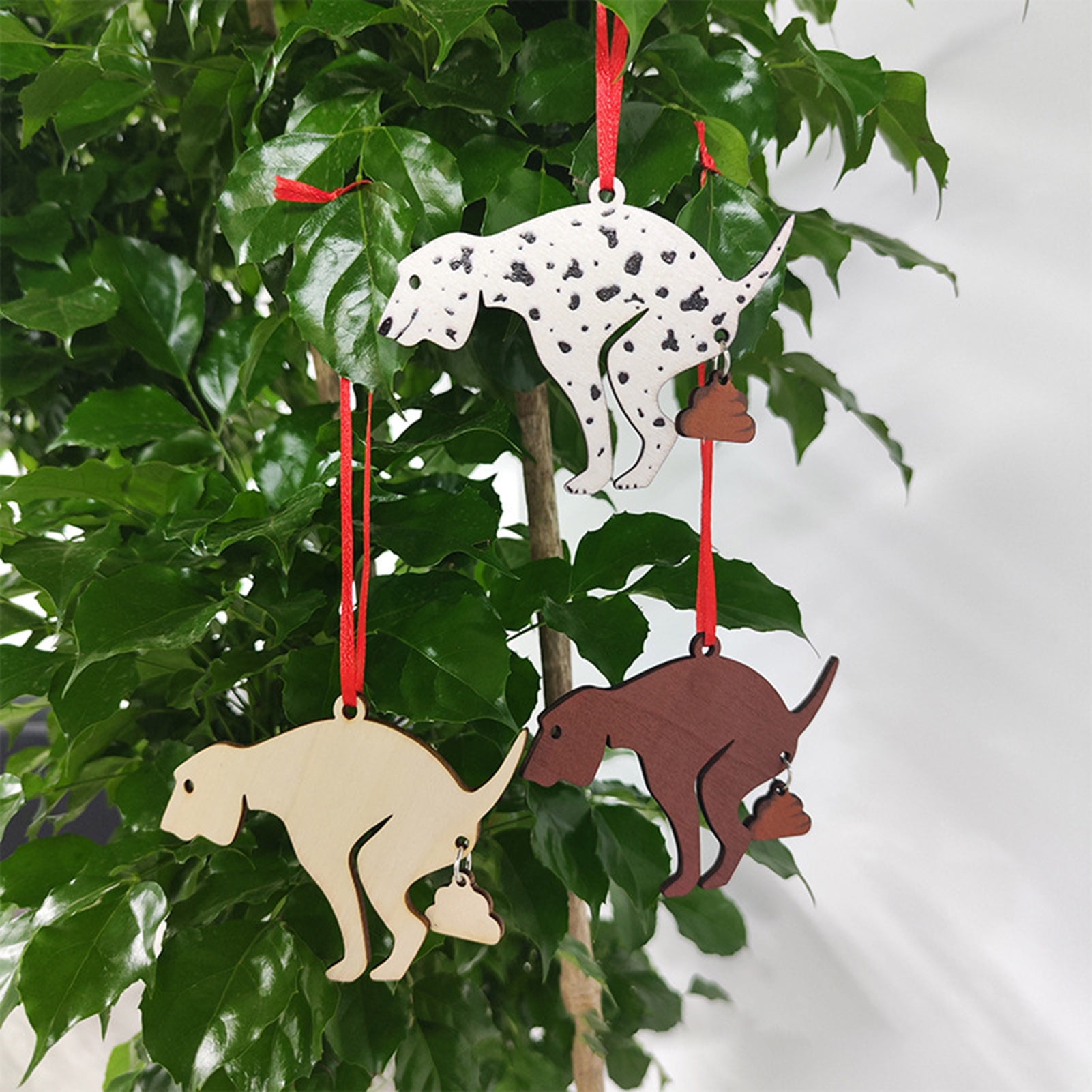 Manunclaims Christmas Tree Pendant Eye-catching Funny Scene Layout DIY ...