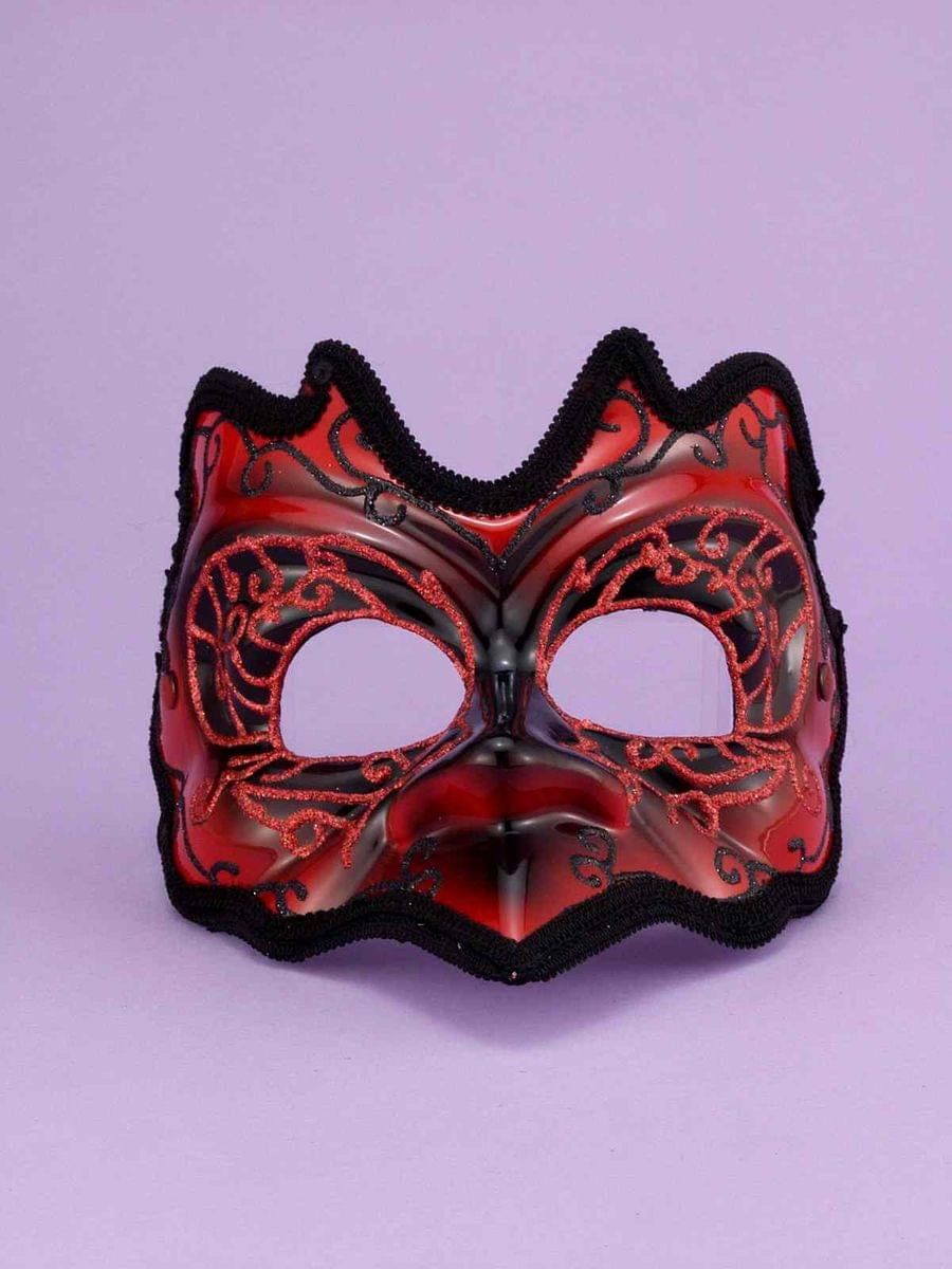 Red/Black Best Demon Mardi Gras Costume Half Mask One Size | Walmart Canada