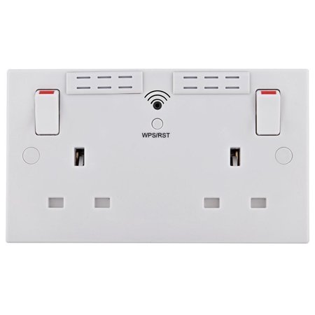BG ELECTRICAL - WiFi Double Switched Socket Range Extender, 13A, 2 Gang ...