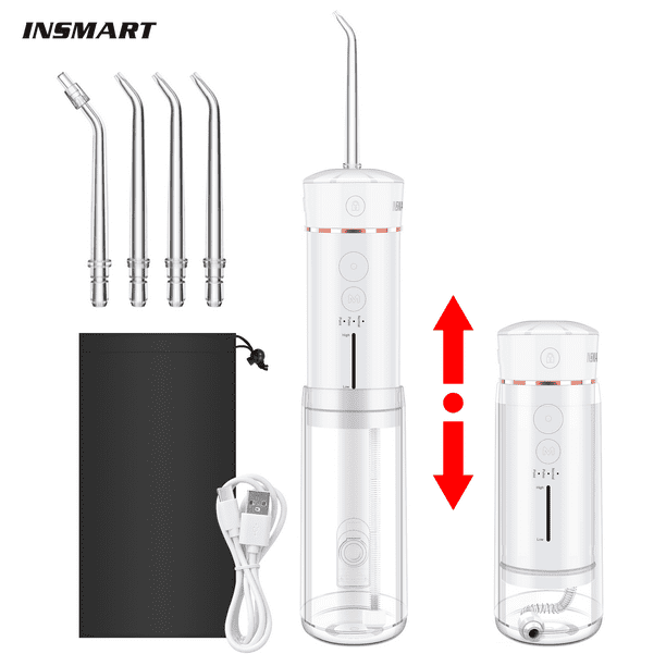 INSMART Cordless Water Flosser, Portable Water Pick for Teeth Cleaning ...