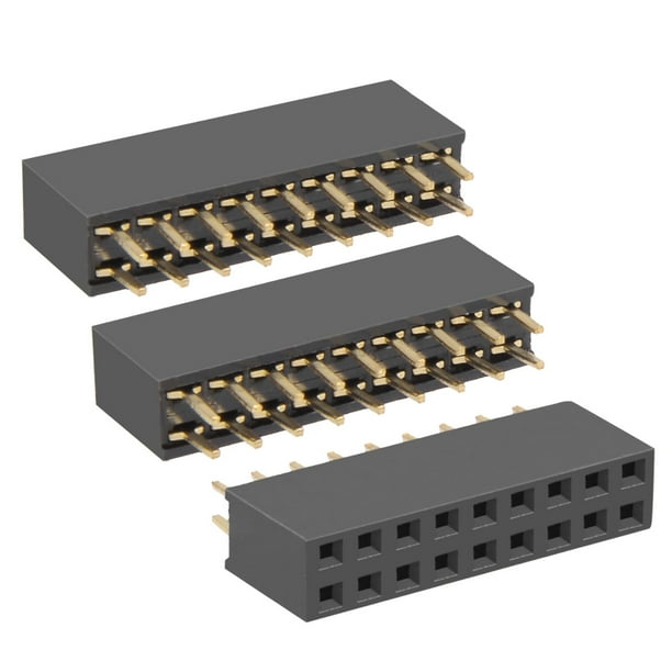 50Pcs 2.54mm Pitch 2x9-Pin Double Row Straight Connector Female Pin Header Strip - Walmart.com