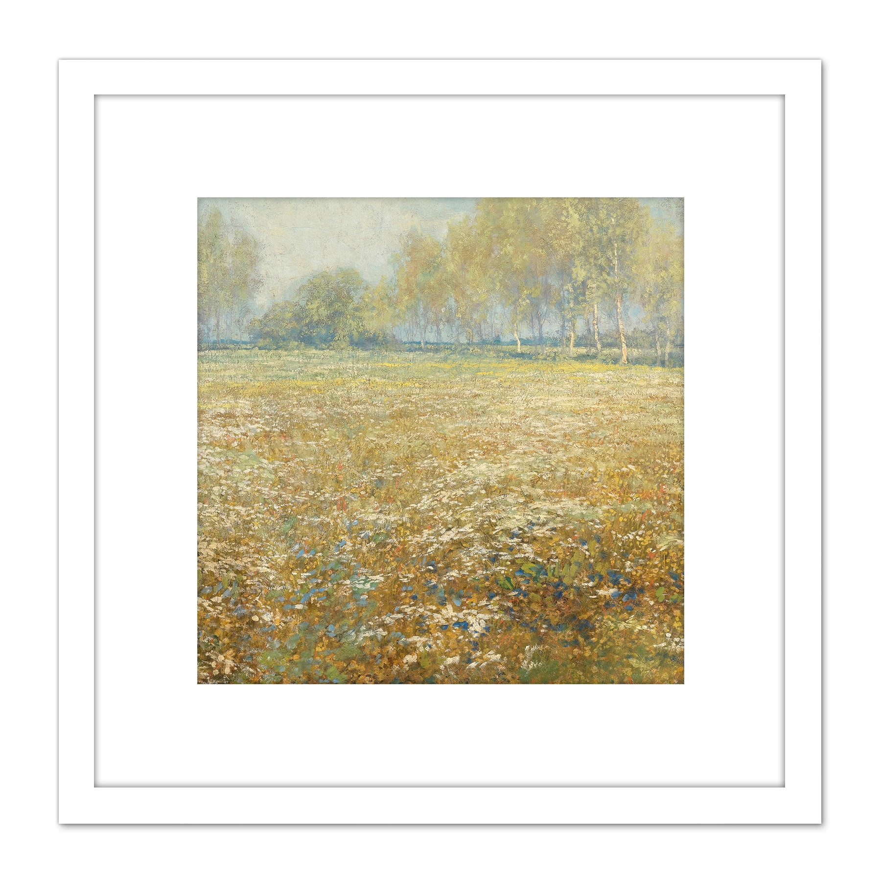 Egbert Rubertus Derk Schaap Meadow Bloom Painting 8X8 Inch Square ...
