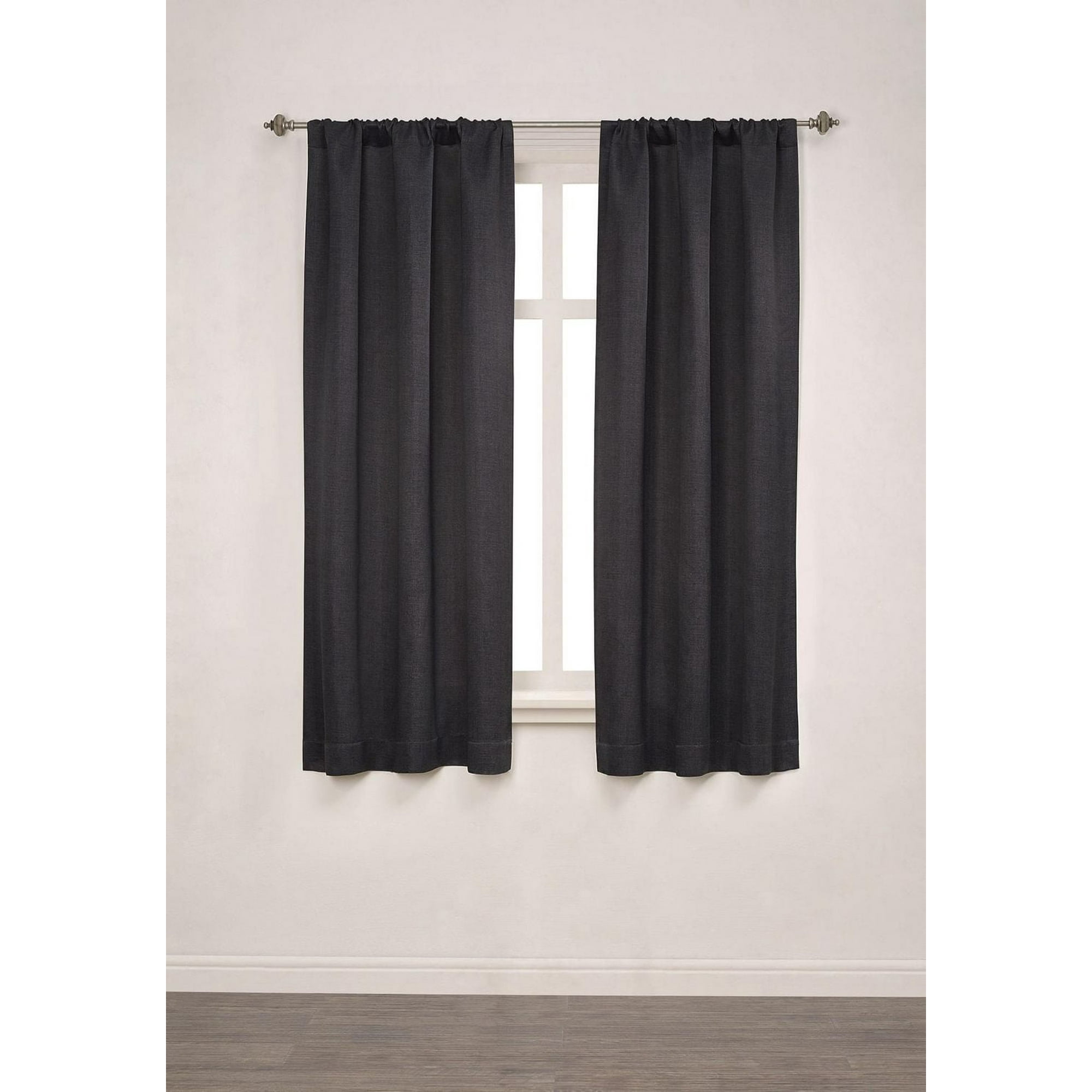 Click here for Mainstays Chambray Blackout 63 Window Curtains Pan... prices