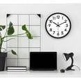 12 Inch Modern Wall Clock Quartz Movement Silent Non-Ticking, Black ...