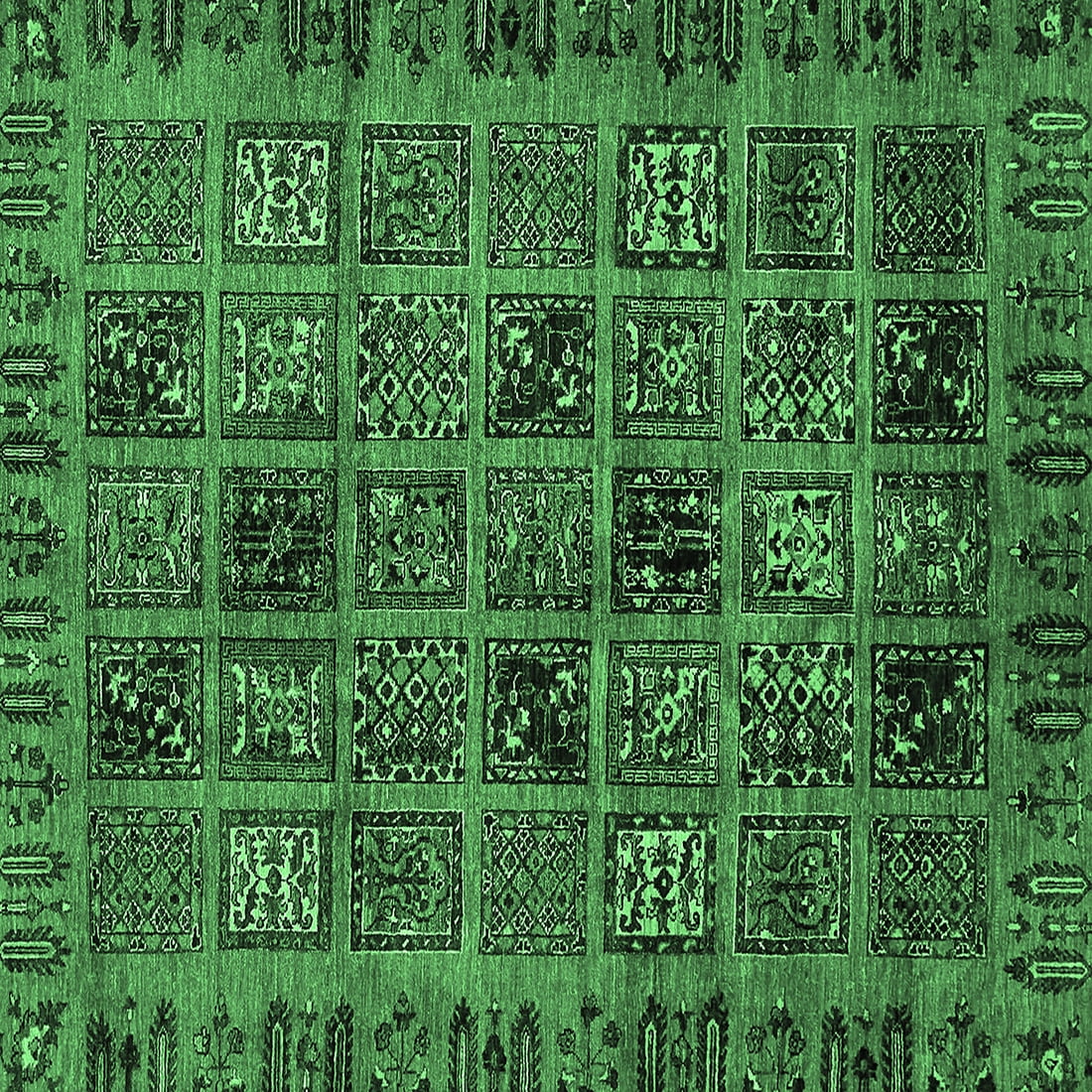 Ahgly Company Indoor Square Abstract Emerald Green Modern Area Rugs, 7 ...