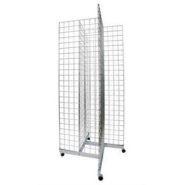 Bonnlo 6' x 2' Wire Grid Panel Tower with T-Base Floorstanding, Wire ...