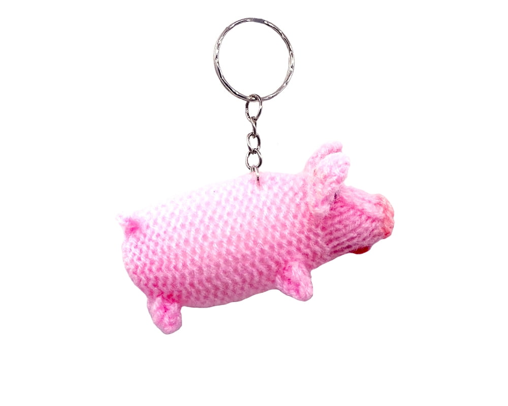 Farm Animal Puppet Wool Figurine Lightweight Keychain Metal Ring ...