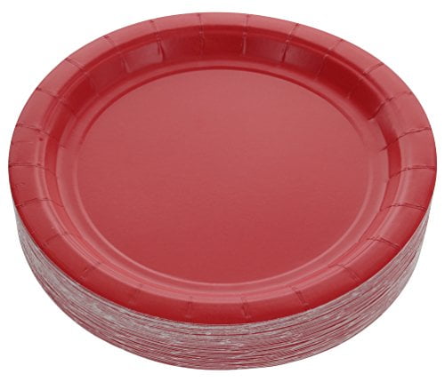 50PK Red Disposable Party Paper Dessert Plates 7"-Ideal for Weddings ...