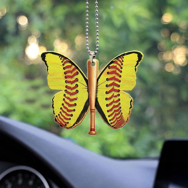 HomeNest Softball enthusiast gift acrylic flat baseball butterfly ...