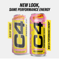 (4 pack) C4 Performance Energy Drink, Strawberry Blast, 16oz, Single ...