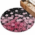 Cherry Blossom Washable Round Area Rug 3.3 ft, Pink Gradient Floral ...