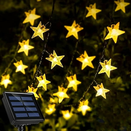 50 D Solar String Lights Outdoor Garden, 8 Modes Warm White Star Solar ...