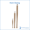 Half Wood Bat 6 inch, Pack of 10 Unfinished Split Wooden Baseball Bats ...