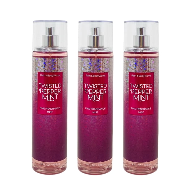Bath and Body Works Twisted Peppermint Fine Fragrance Mist Bundle - Set ...