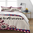 4 Piece Duvet Cover Set Twin, Watercolor Daisy Red Blue Plaid Soft ...